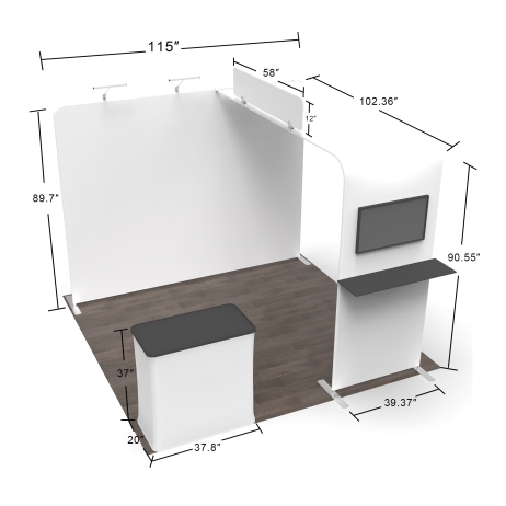 10x10 Waveline Media Trade Show Displays – Custom Kits with Shelving ...