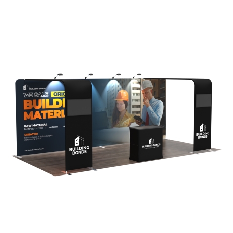 Custom 10x20 FlexZip Media Trade Show Booths & Displays | AOM Prime Print