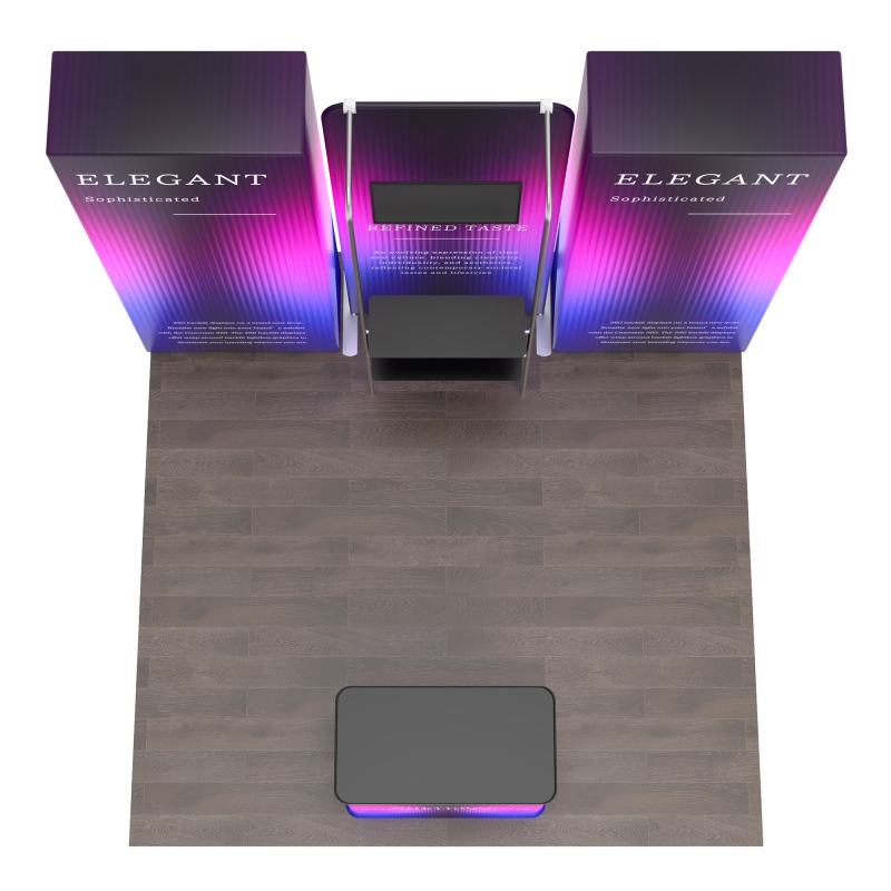 10x10 360° Lightbox Trade Show Booth with TV Mount and Shelves | AOM ...