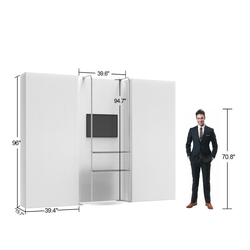 10x10 360° Lightbox Trade Show Booth with TV Mount and Shelves | AOM ...