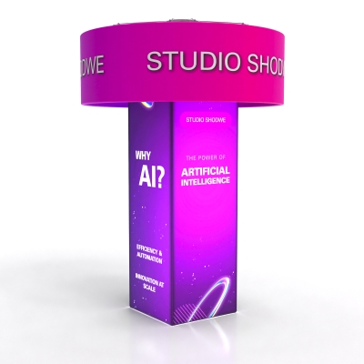 Trade Show Towers – Backlit SEG & Tension Fabric Display Columns | AOM ...